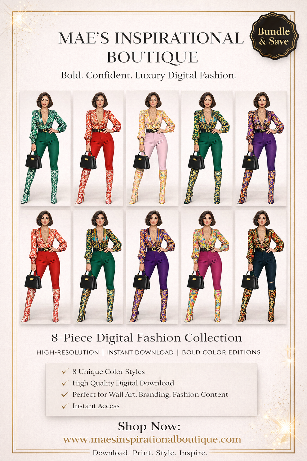 The Power Color Fashion Bundle – 8 Luxury Digital Styles – Mae's ...